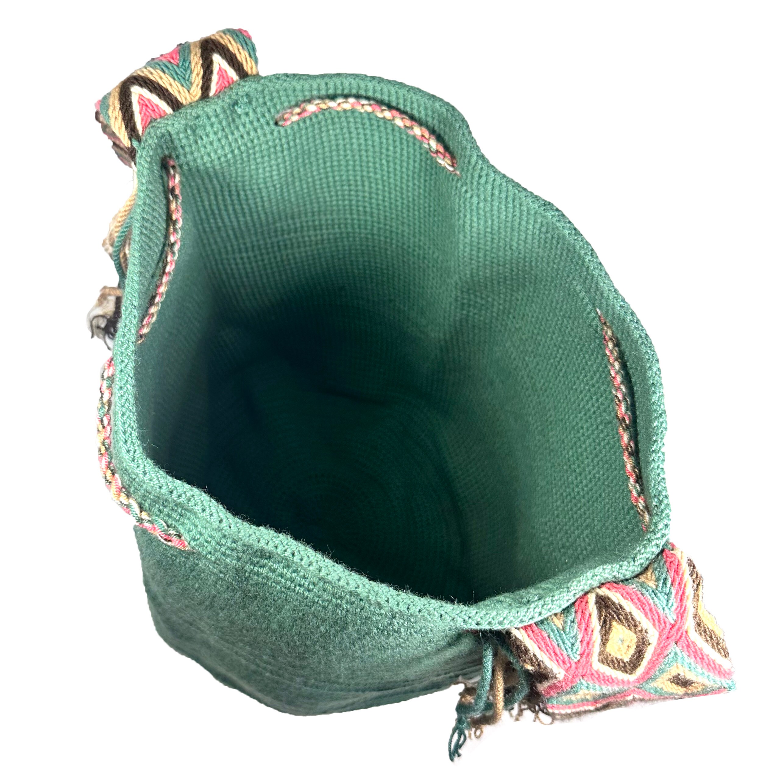Wayuu Bag Backpack Bucket Shoulder Colombian Green & Multicolor NEW ...