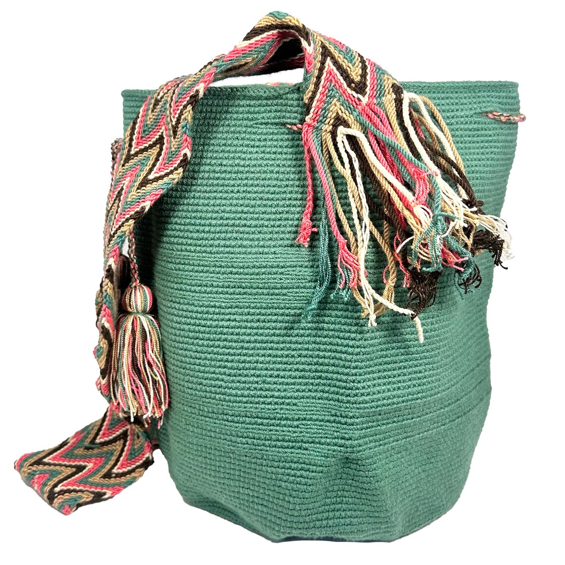 Wayuu Bag Backpack Bucket Shoulder Colombian Green & Multicolor NEW ...