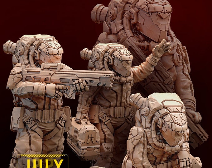 Unit9 Cyberpunk Hazmat Biohazard Unit Miniature 28mm 32mm Scale 8K ...