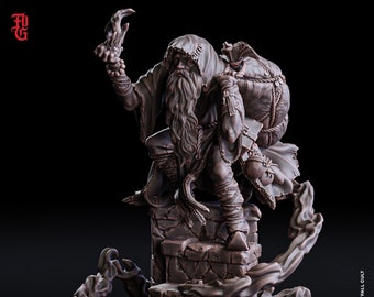 Human Scribe Wizard Sorcerer Miniature 28mm 32mm 75mm Scale 8K Resin 3D ...