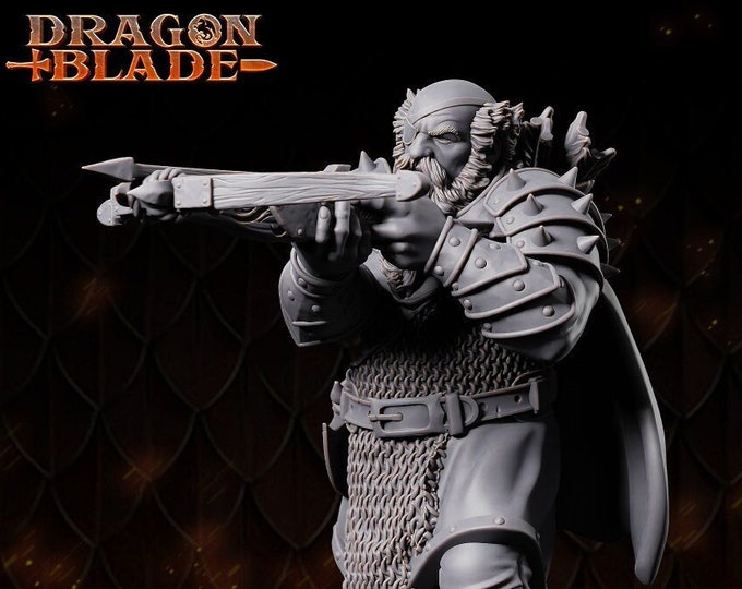 Dwarf Ranger Crossbow Miniature 28mm 32mm 75mm Scale 8K Resin 3D ...