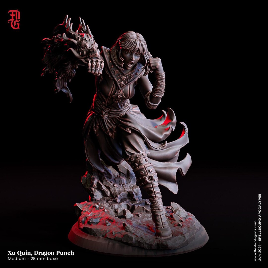 Female Monk Fist Miniature 28mm 32mm 75mm Scale 8K Resin 3D Printed ...