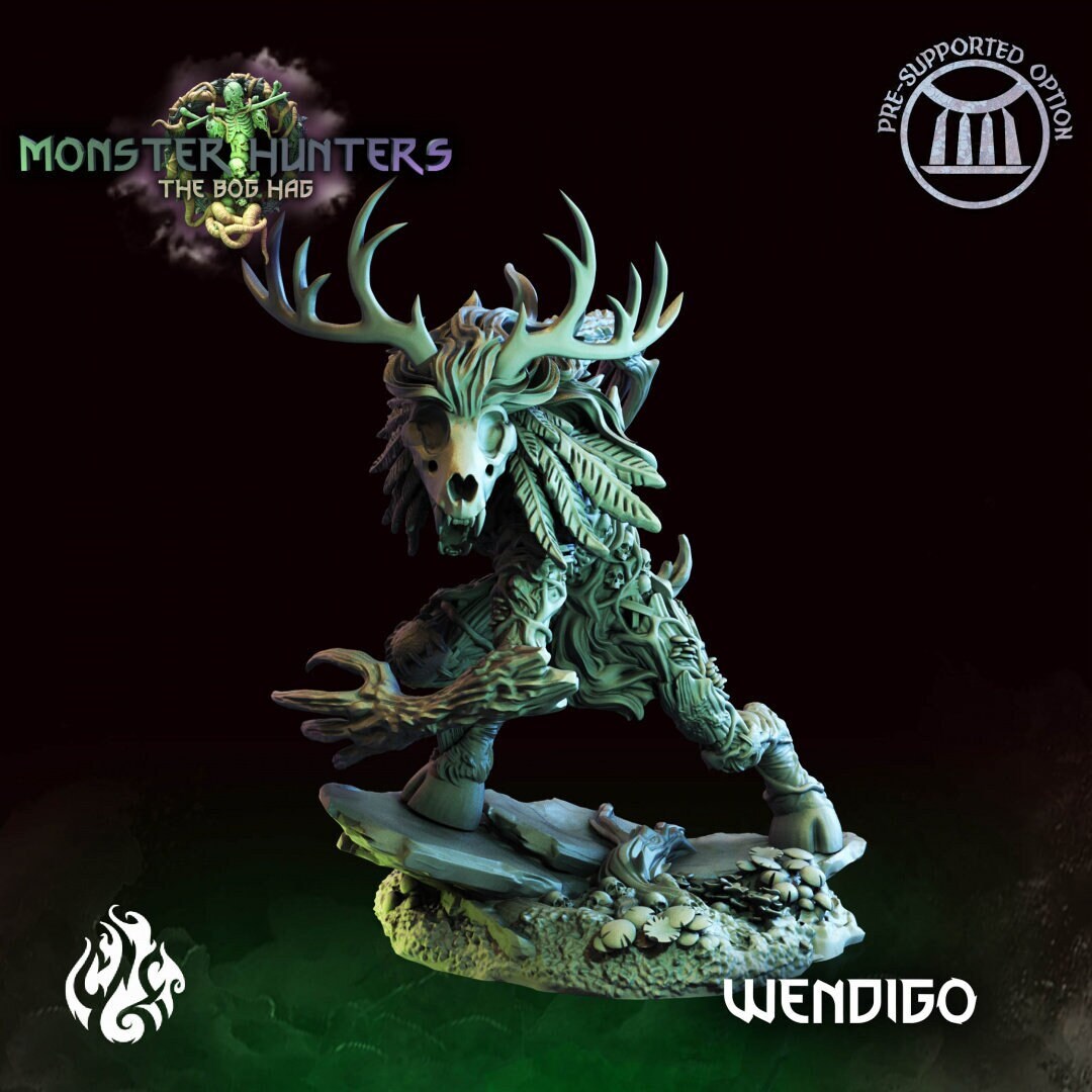 Wendigo Beast Miniature 28mm 32mm 75mm Scale 8K Resin 3D Printed ...