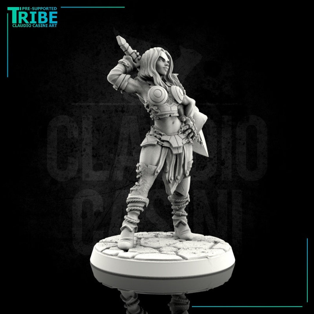 Elf Human Tiefling Orc Barbarian Miniature 28mm 32mm Scale 8K Resin 3D ...