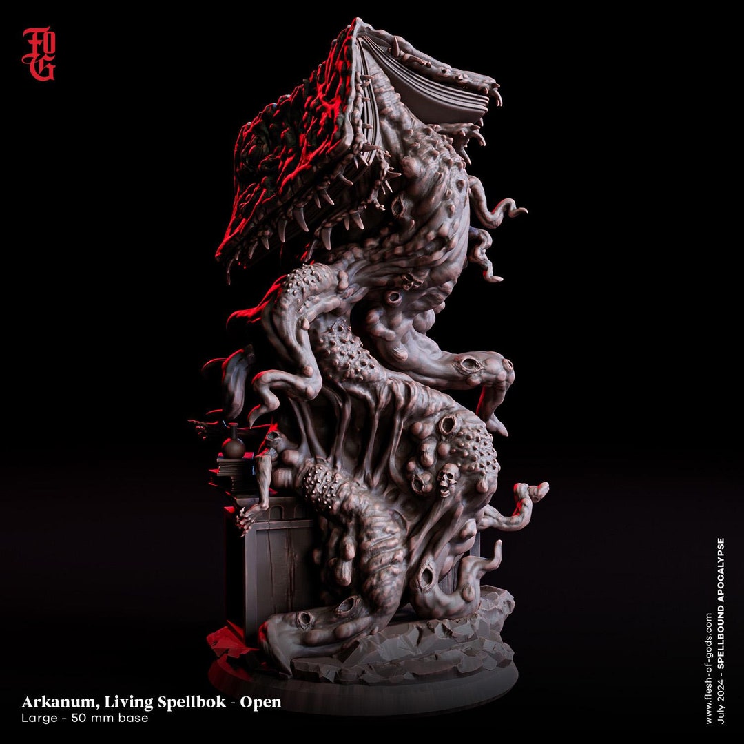 Spell Book Mimic Monster Miniature 28mm 32mm Scale 8K Resin 3D Printed ...