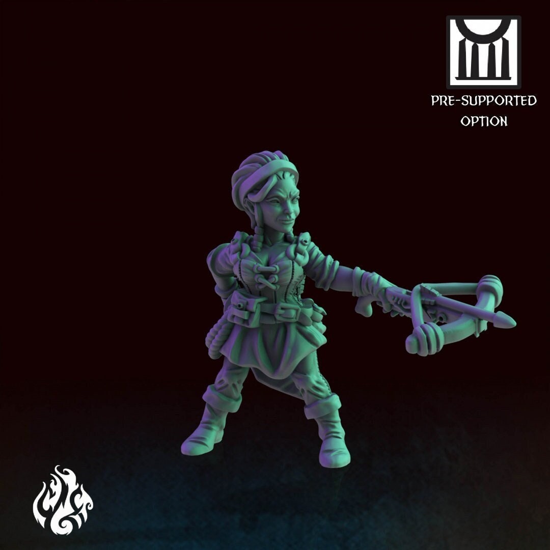 Female Halfling Rogue Ranger Miniature 28mm 32mm Scale 8K Resin 3D ...