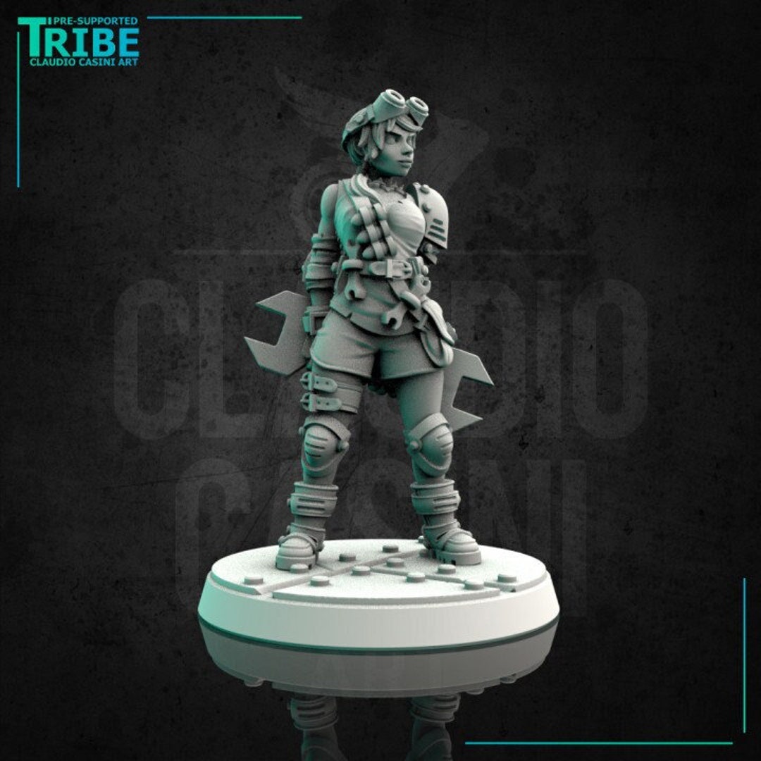 Engineer Mechanic Miniature 28mm 32mm 8K Resin 3D Printed Unpainted ...