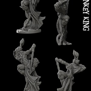 Monkey King Miniature 28mm 32mm Scale 8K Resin 3D Printed Unpainted ...