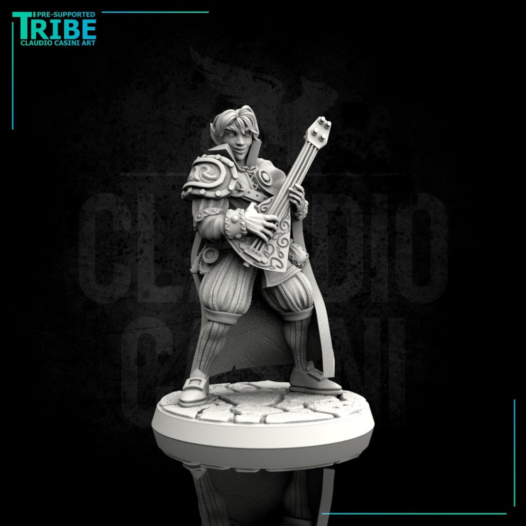 Elf Human Half Orc Bard Miniature 28mm 32mm Scale 8K Resin - Etsy