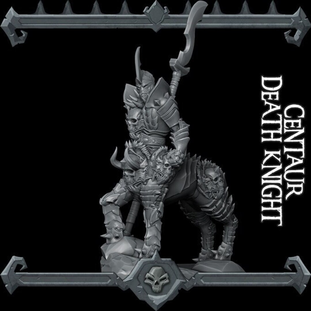Centaur Death Knight Miniature 28mm 32mm Scale 8K Resin 3D Printed ...