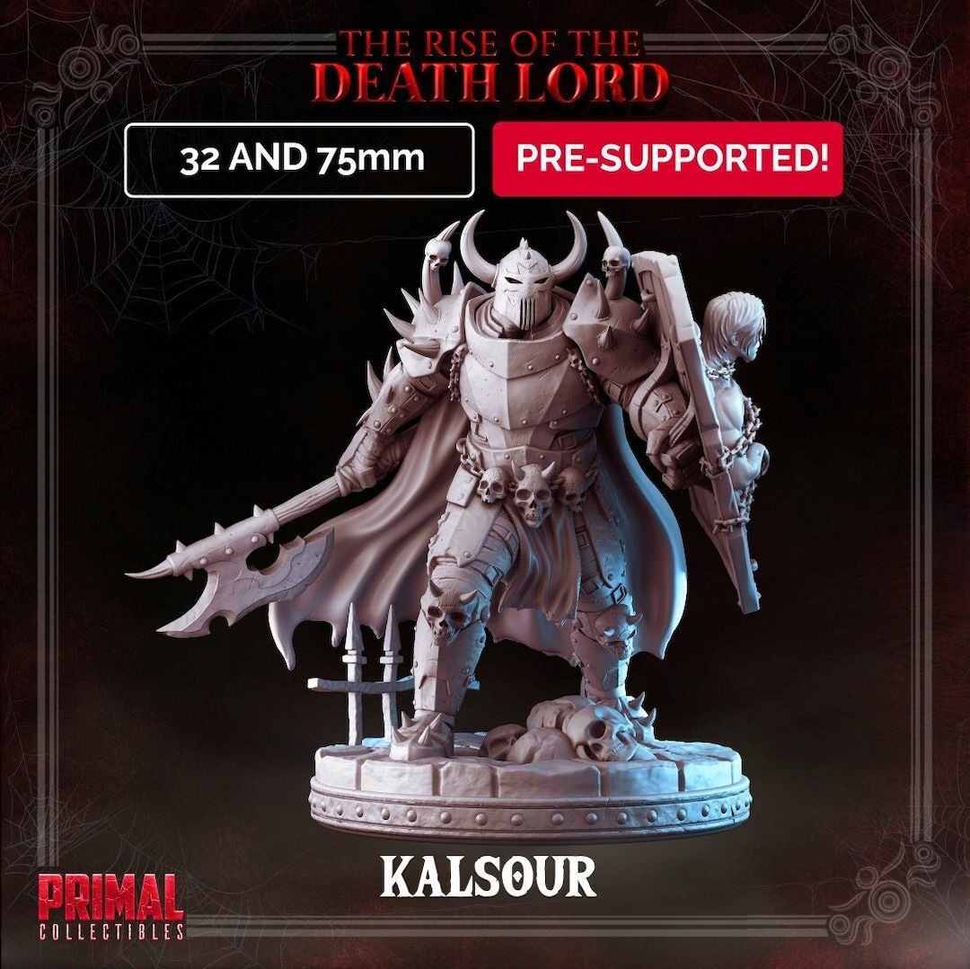 Death Knight Evil Fighter Miniature 28mm 32mm 75mm Scale 8K Resin 3D ...