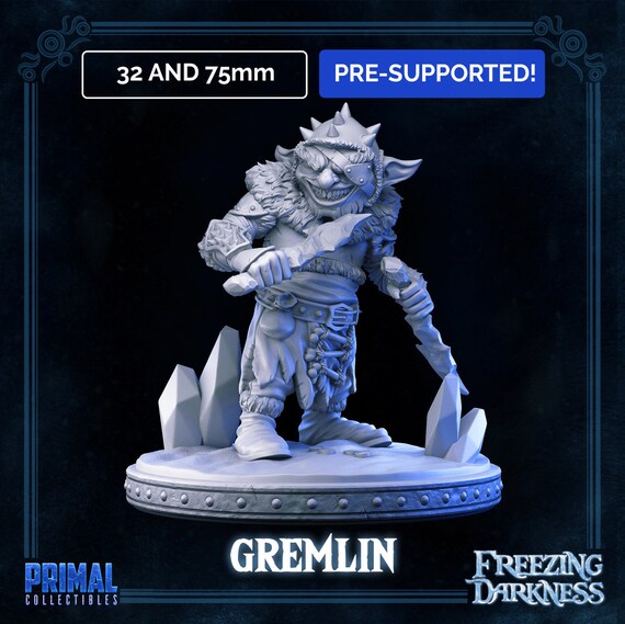 Ice Goblin Gremlin Miniature 28mm 32mm 75mm Scale 8K Resin - Etsy