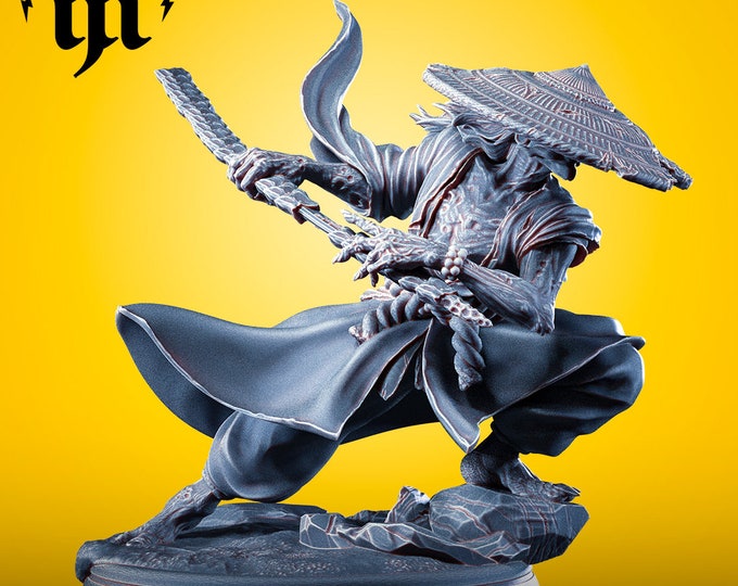 Oni Demon Samurai Ronin Miniature 28mm 32mm 75mm Scale 8K Resin 3D ...