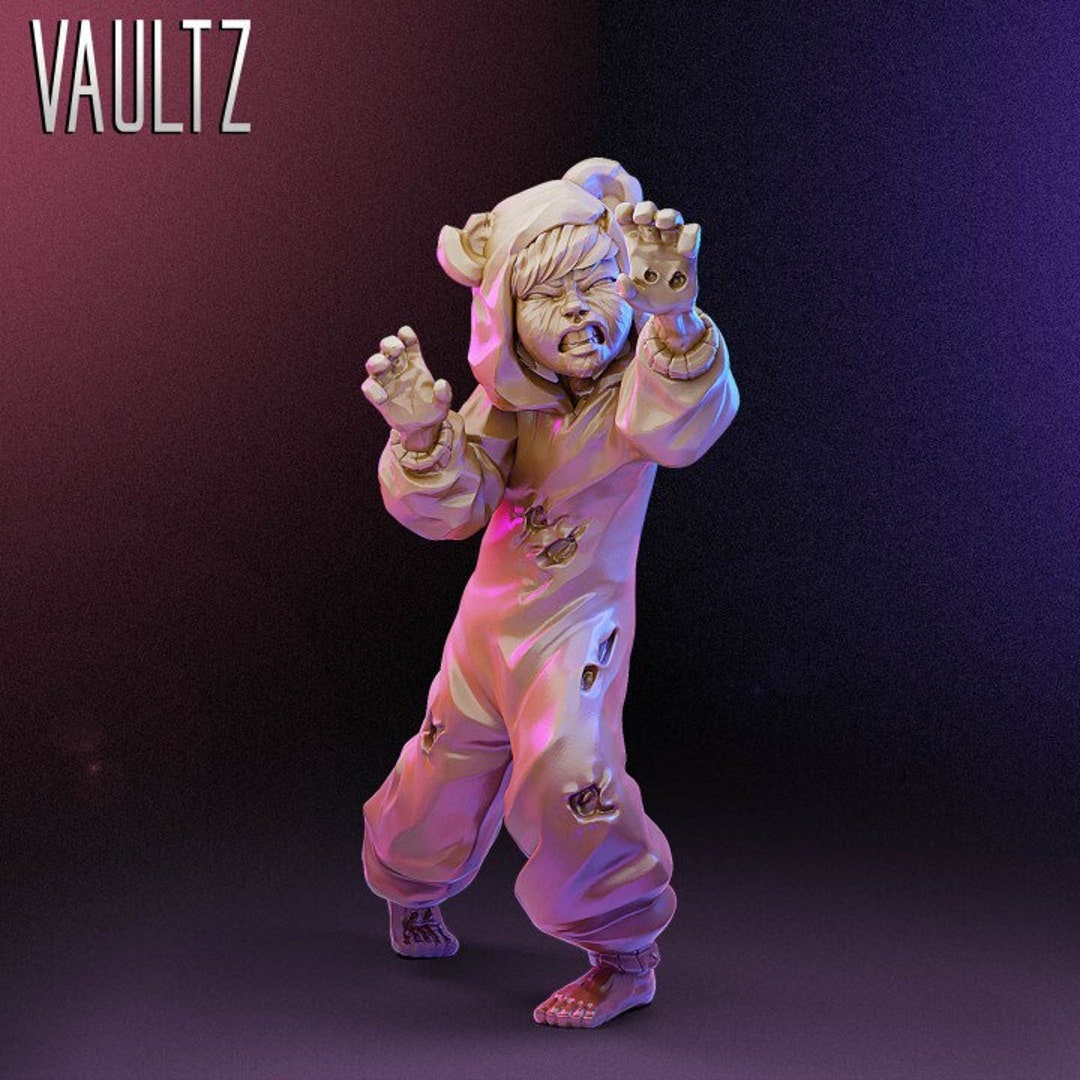 Zombie Children Miniature 28mm 32mm Scale 8K Resin 3D Printed Unpainted ...