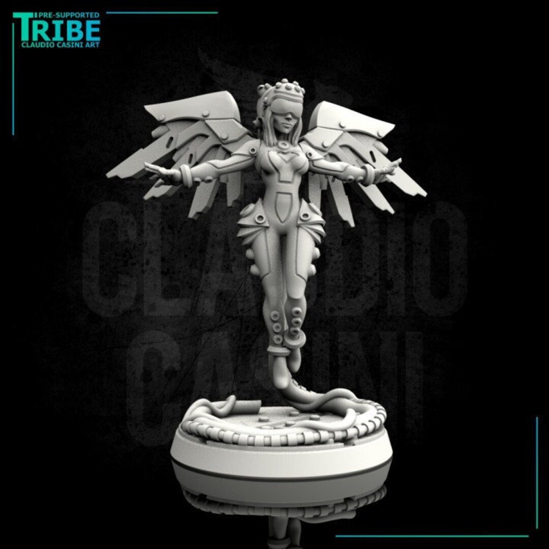 Hacker Angel Cyborg Miniature 28mm 32mm 8K Resin 3D Printed Unpainted ...