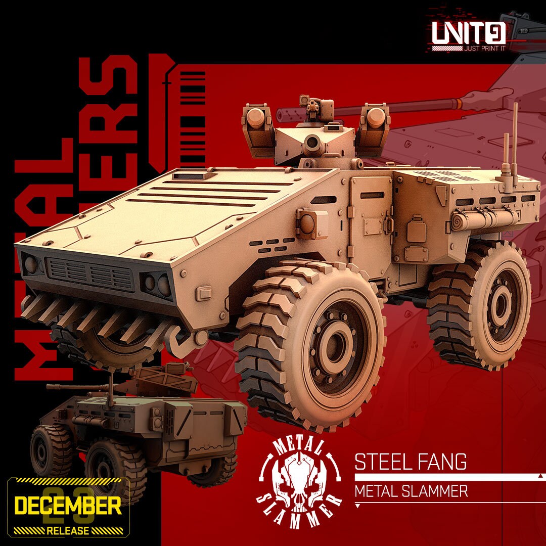Unit9 Cyberpunk Steel Fang Armored Vehicle Miniature 28mm 32mm Scale 8K ...
