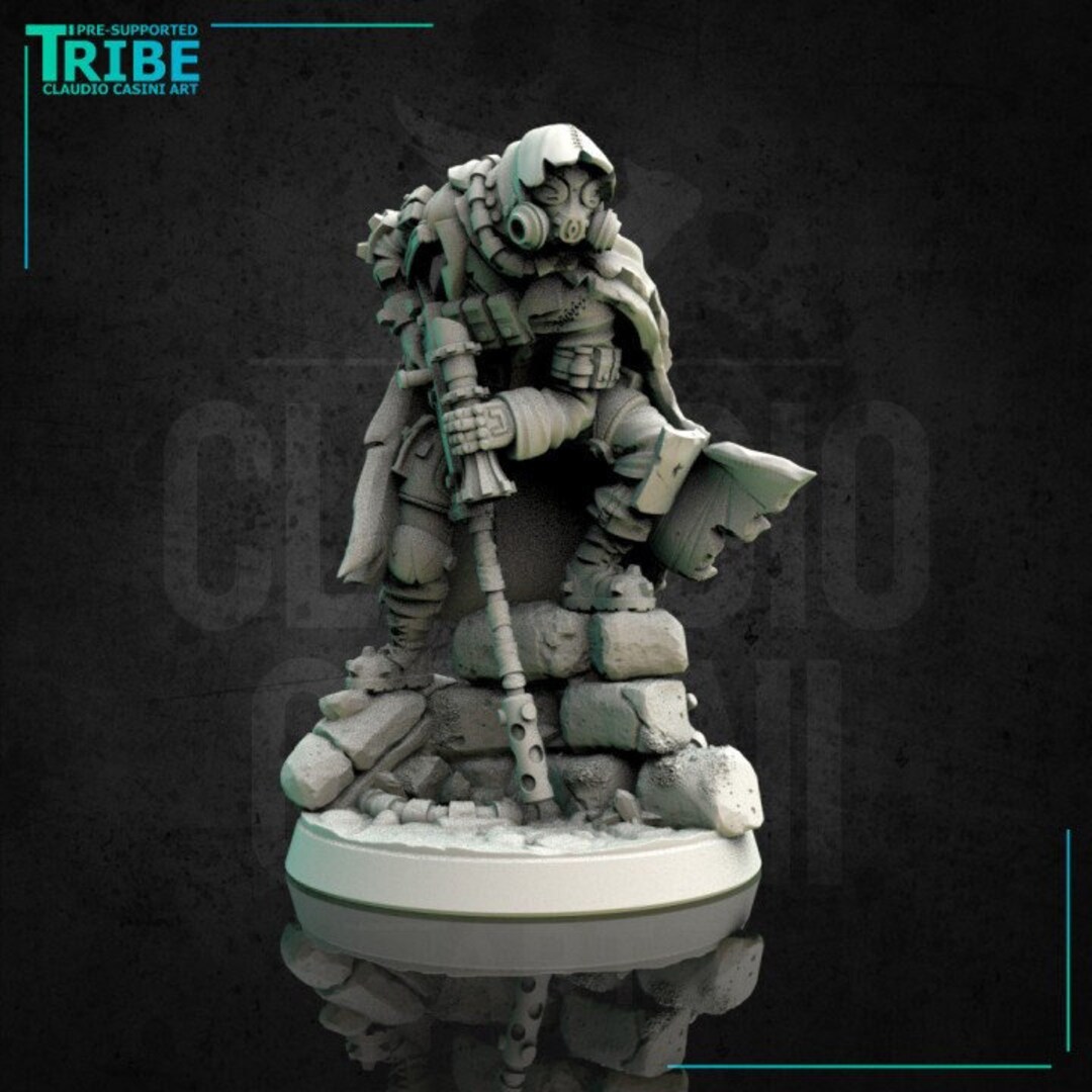 Mercenary Soldier Sniper Miniature 28mm 32mm 8K Resin 3D Printed ...