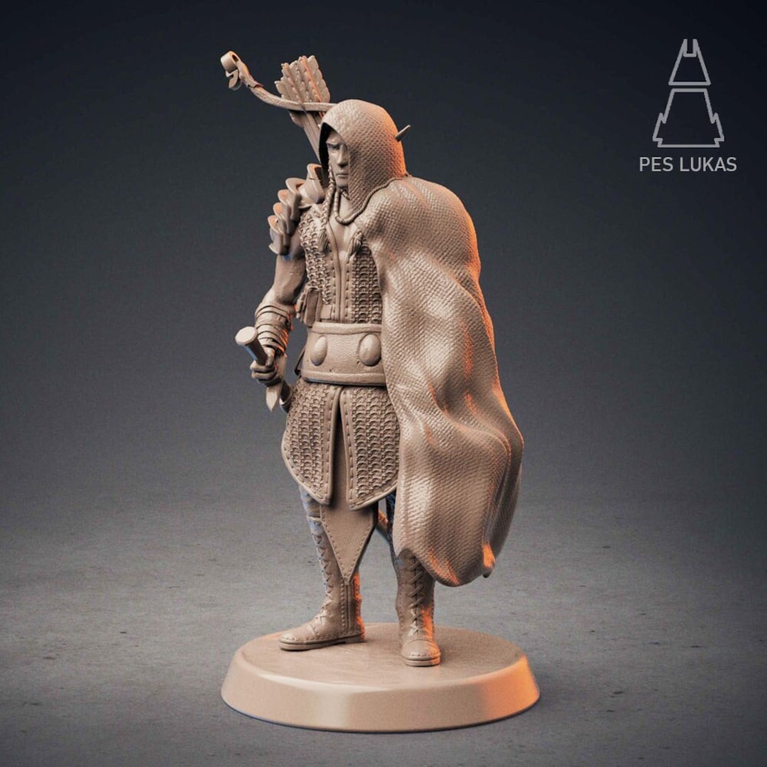Wood Elf Ranger Hunter Miniature 28mm 32mm Scale 8K Resin - Etsy