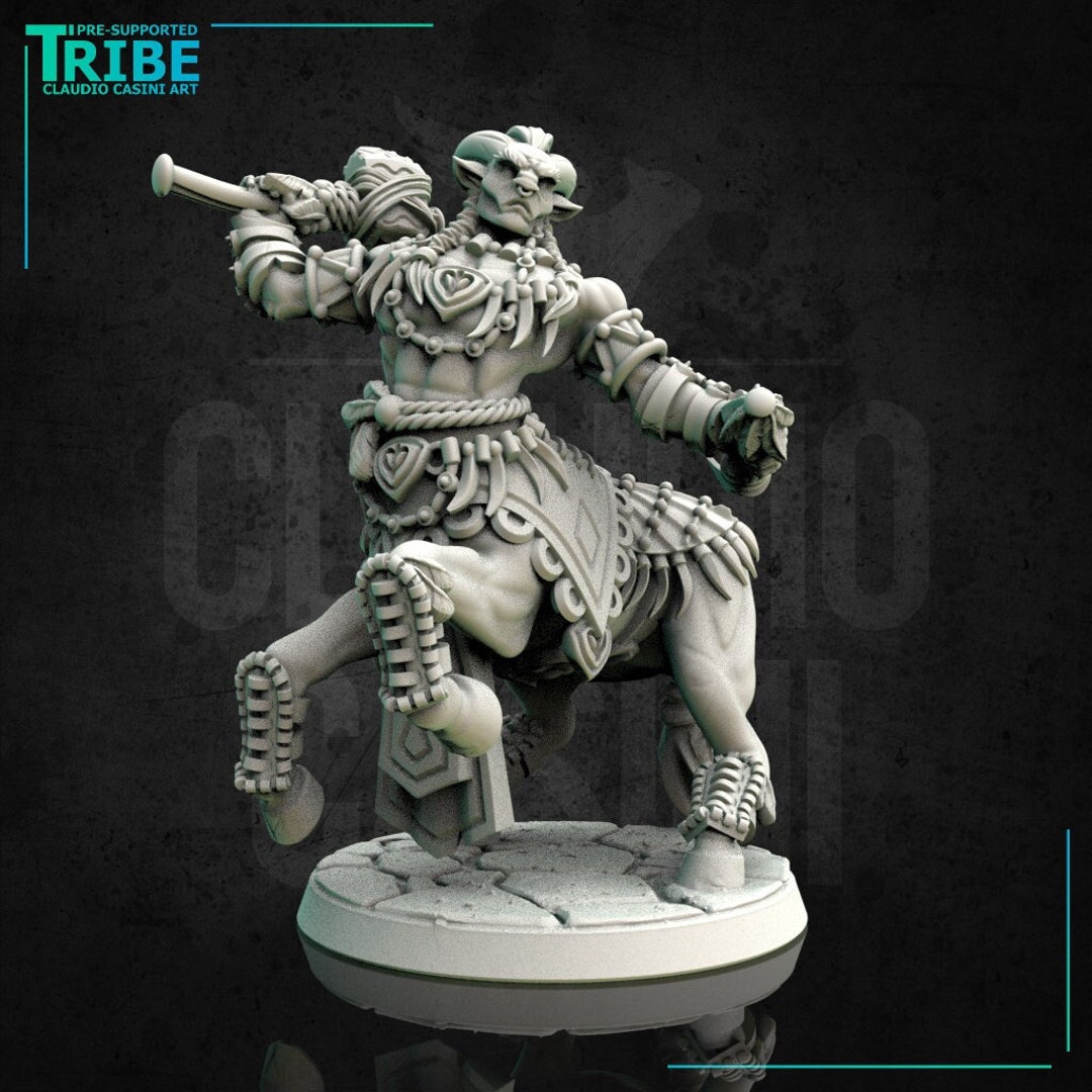 Centaur Fighter Barbarian Miniature 28mm 32mm Scale 8K - Etsy