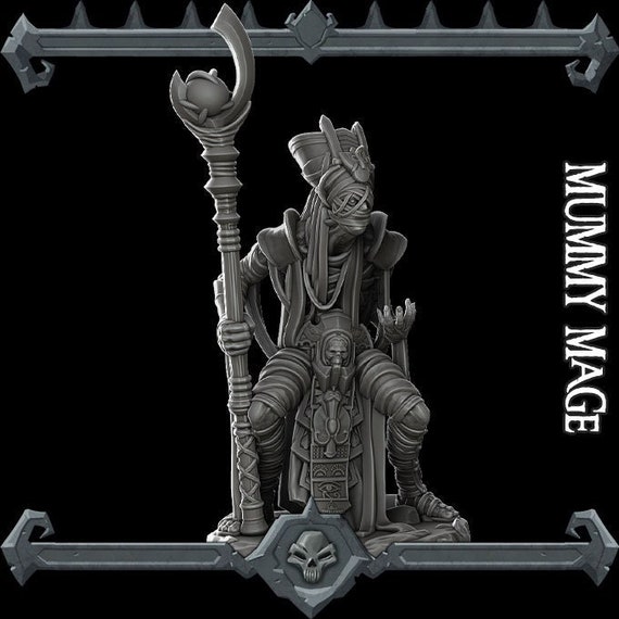 Mummy Mage Miniature 28mm 32mm Scale 8K Resin 3D Printed - Etsy