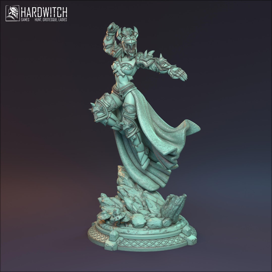 Female Paladin Holy Knight Miniature 28mm 32mm 75mm Scale 8K Resin 3D ...