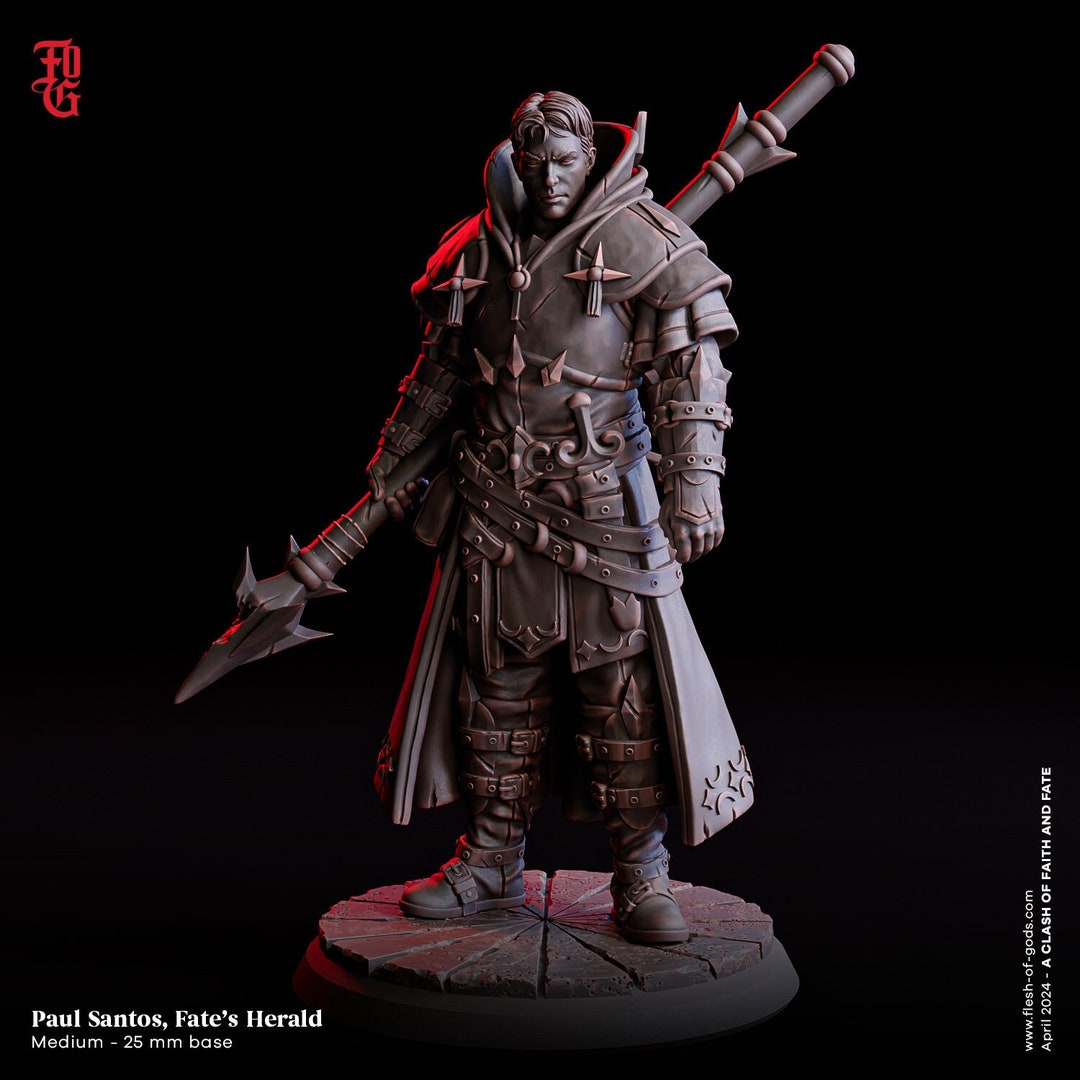 Human Wizard Battle Mage Miniature 28mm 32mm 75mm Scale 8K Resin 3D ...
