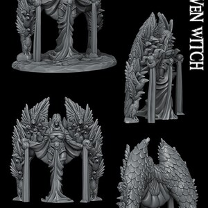 Evil Raven Witch Miniature 28mm 32mm Scale 8K Resin 3D Printed ...