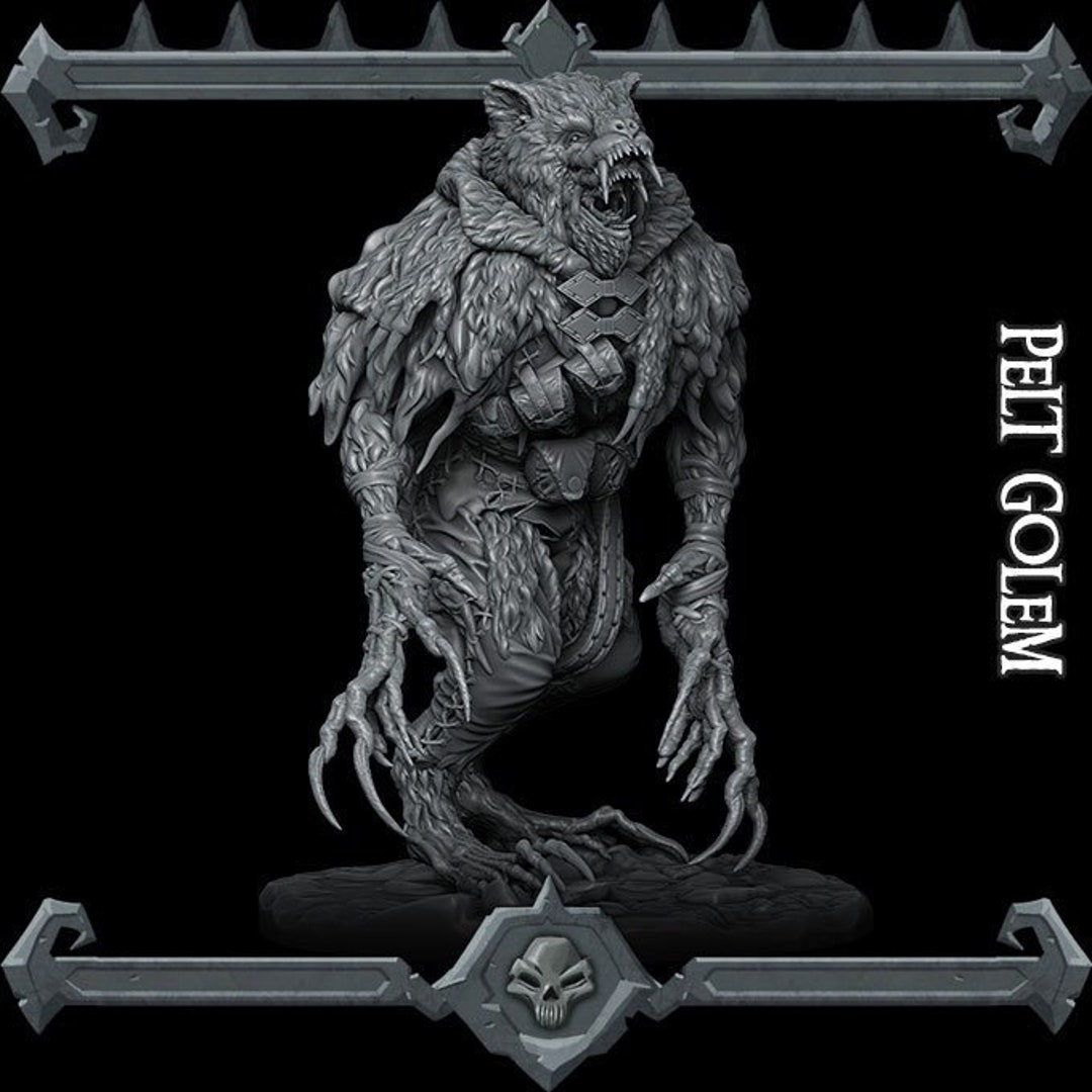 Animal Pelt Golem Miniature 28mm 32mm Scale 8K Resin 3D Printed ...