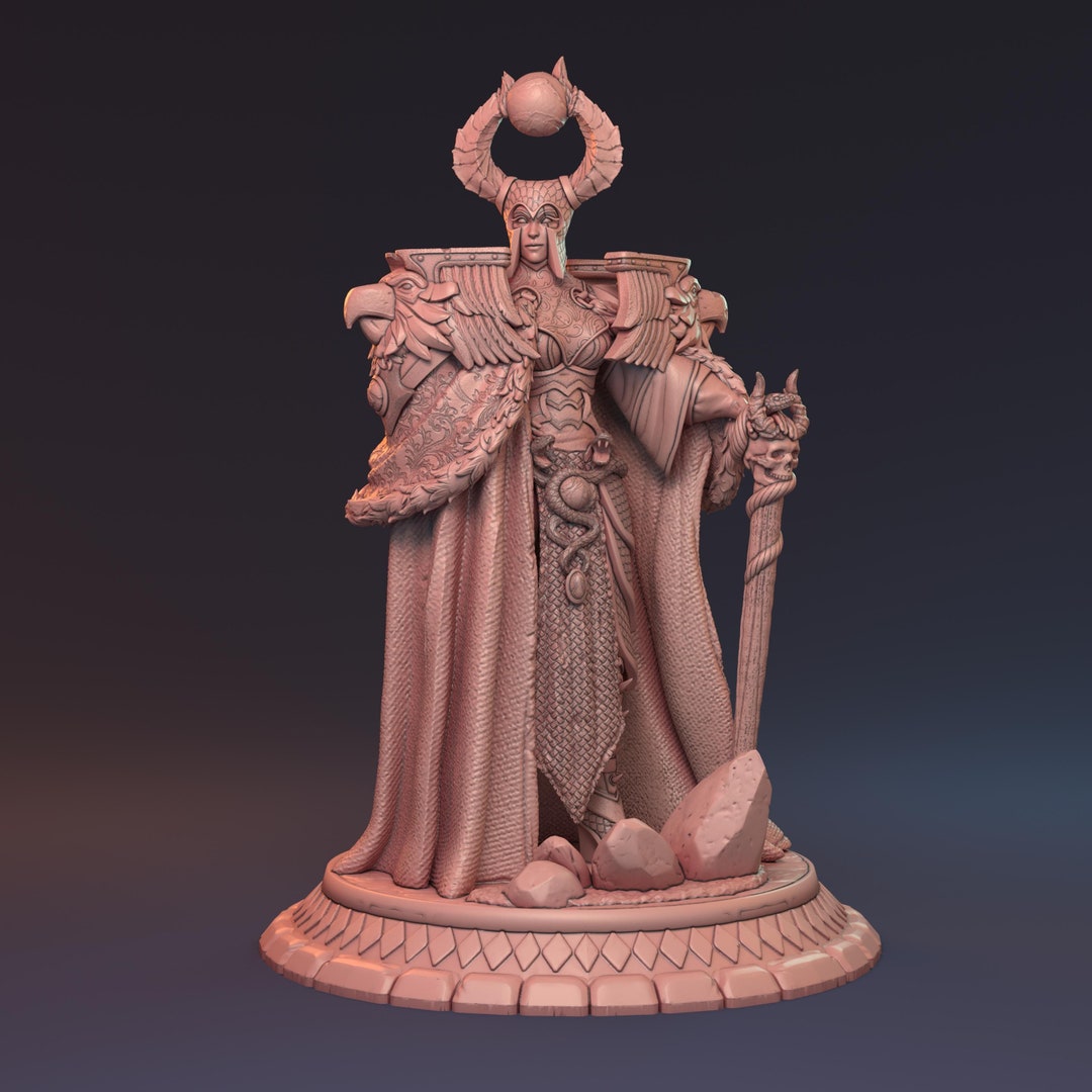 Female Evil Wizard Sorcerer Miniature 28mm 32mm 75mm Scale 8K Resin 3D ...