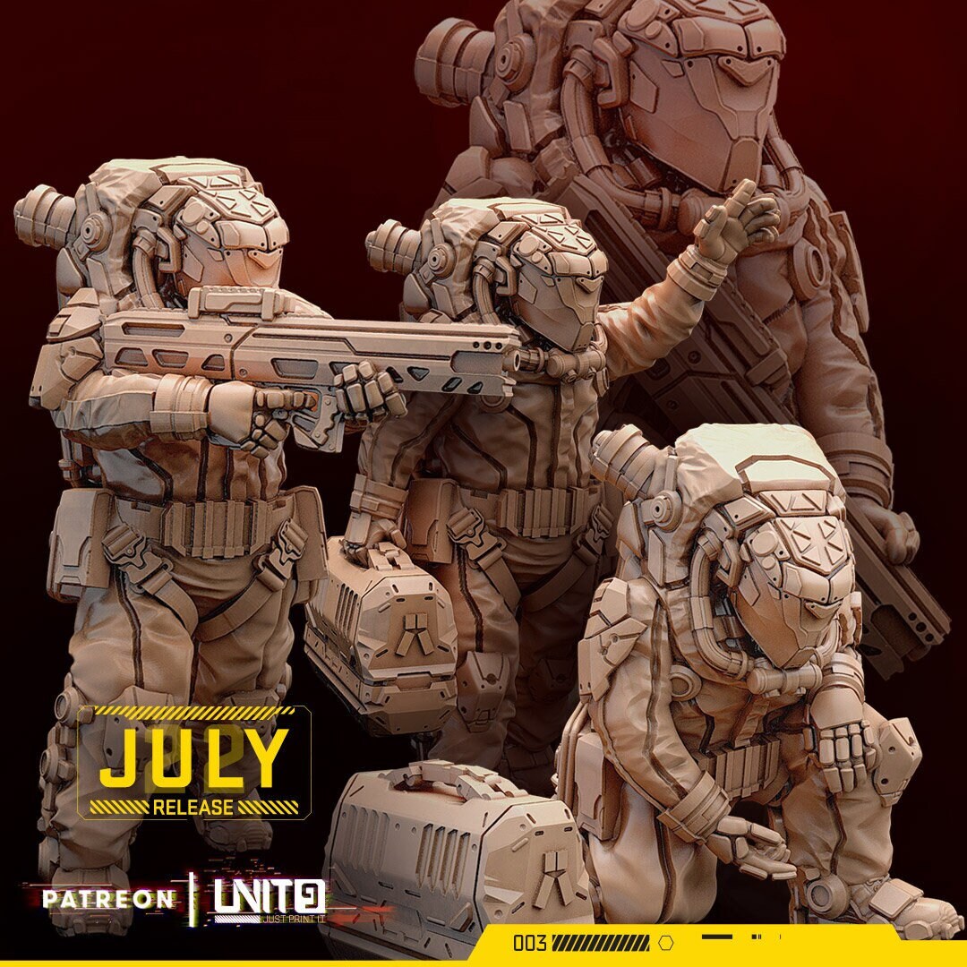 Unit9 Cyberpunk Hazmat Biohazard Unit Miniature 28mm 32mm Scale 8K ...