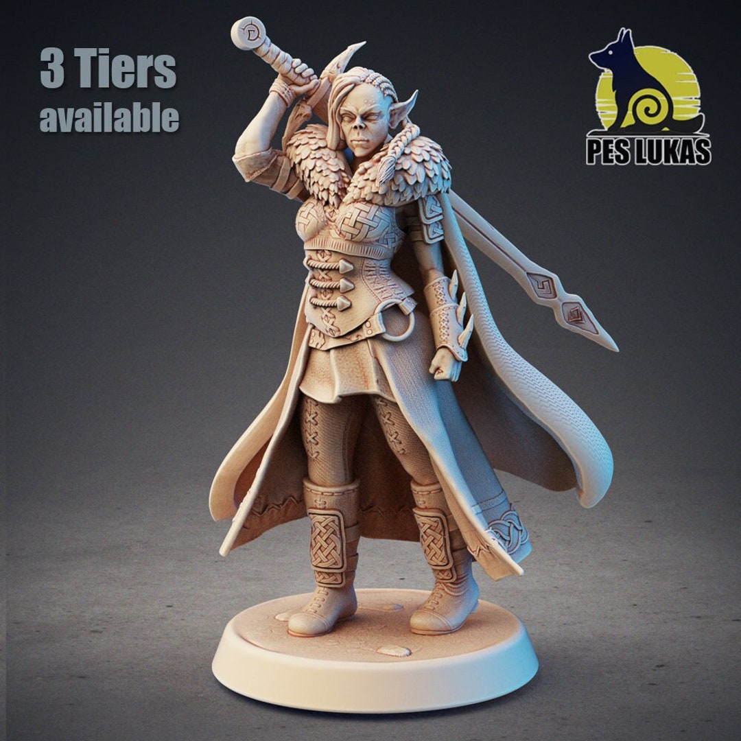 Female Gith Fighter Knight Miniature 28mm 32mm Scale 8K Resin 3D ...