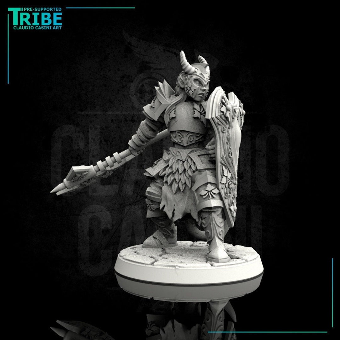 Elf Human Tiefling Paladin Miniature 28mm 32mm Scale 8K Resin 3D ...