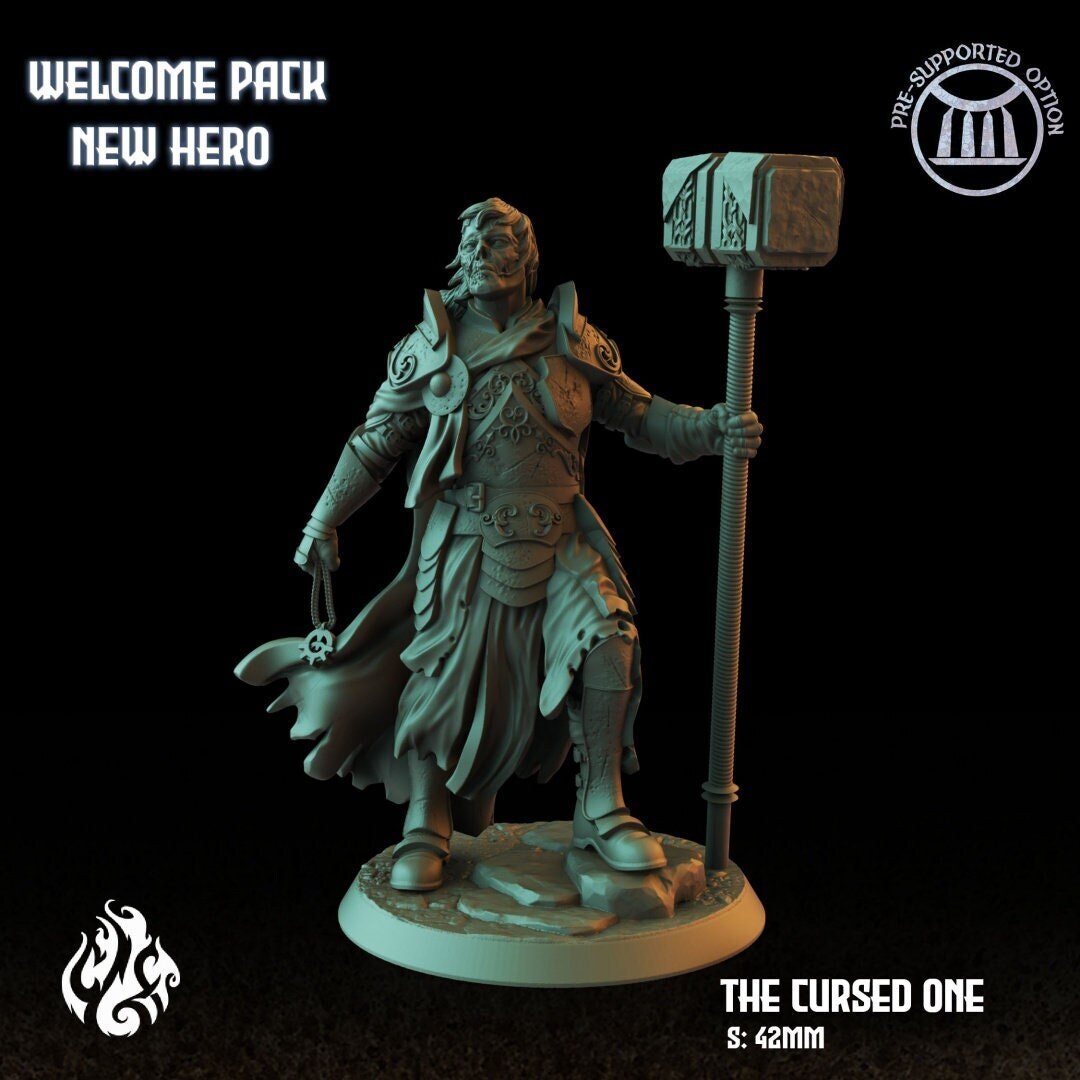 Zombie Knight Paladin Miniature 28mm 32mm Scale 8K Resin 3D Printed ...