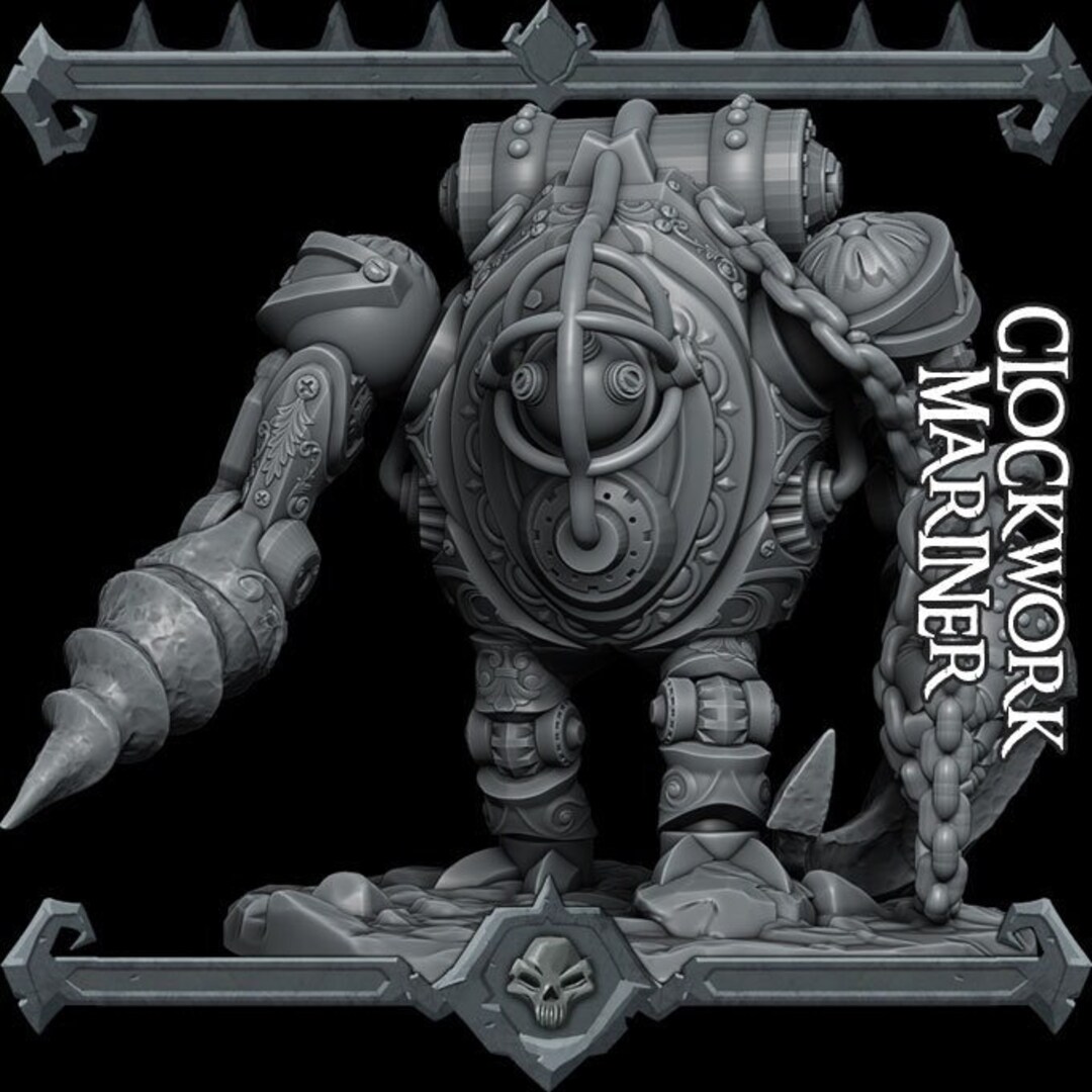 Clockwork Mariner Miniature 28mm 32mm Scale 8K Resin 3D Printed ...