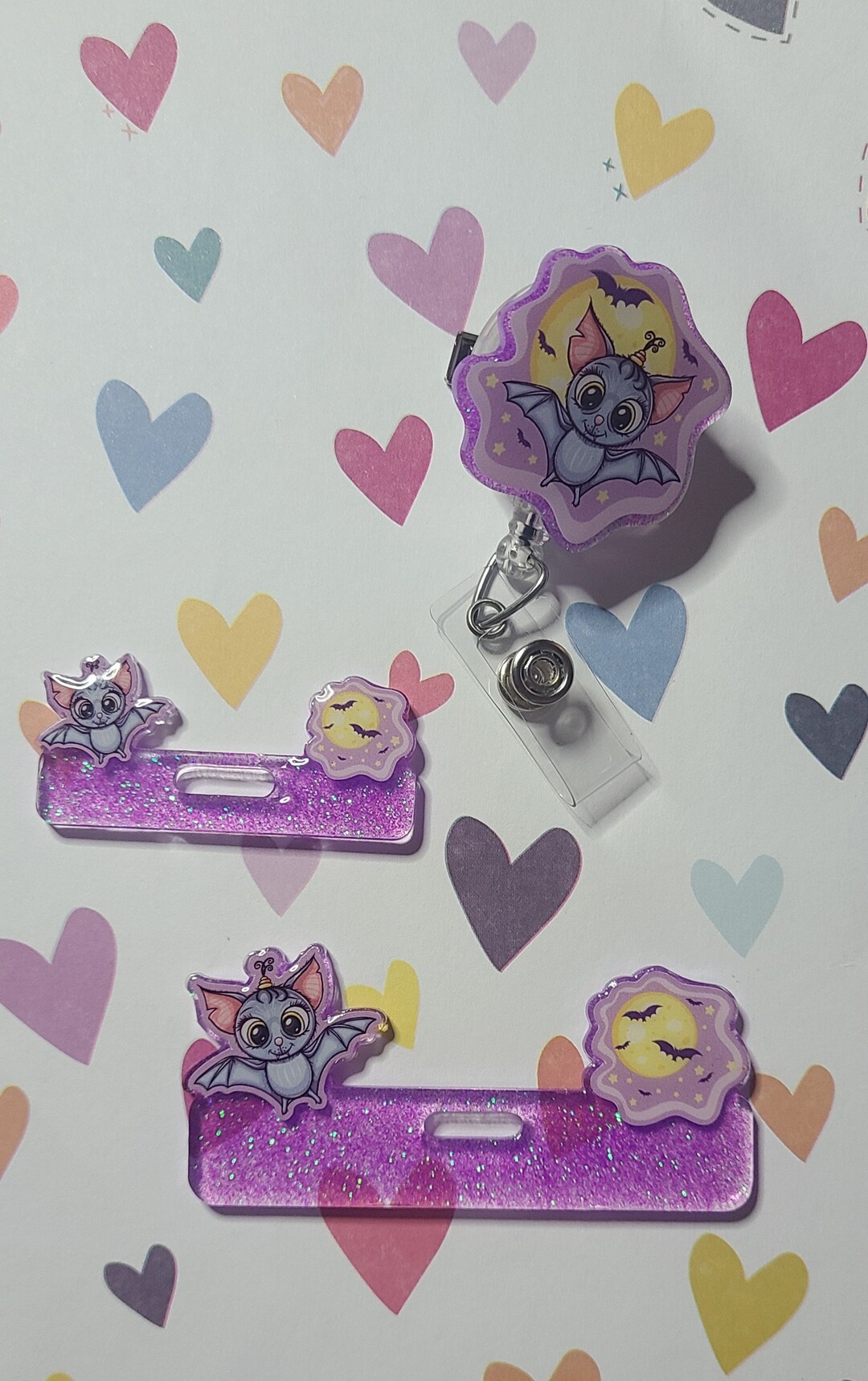 Cute Bat Badge Flair | Medical Badges | Teacher Badge Holder | Peek a ...