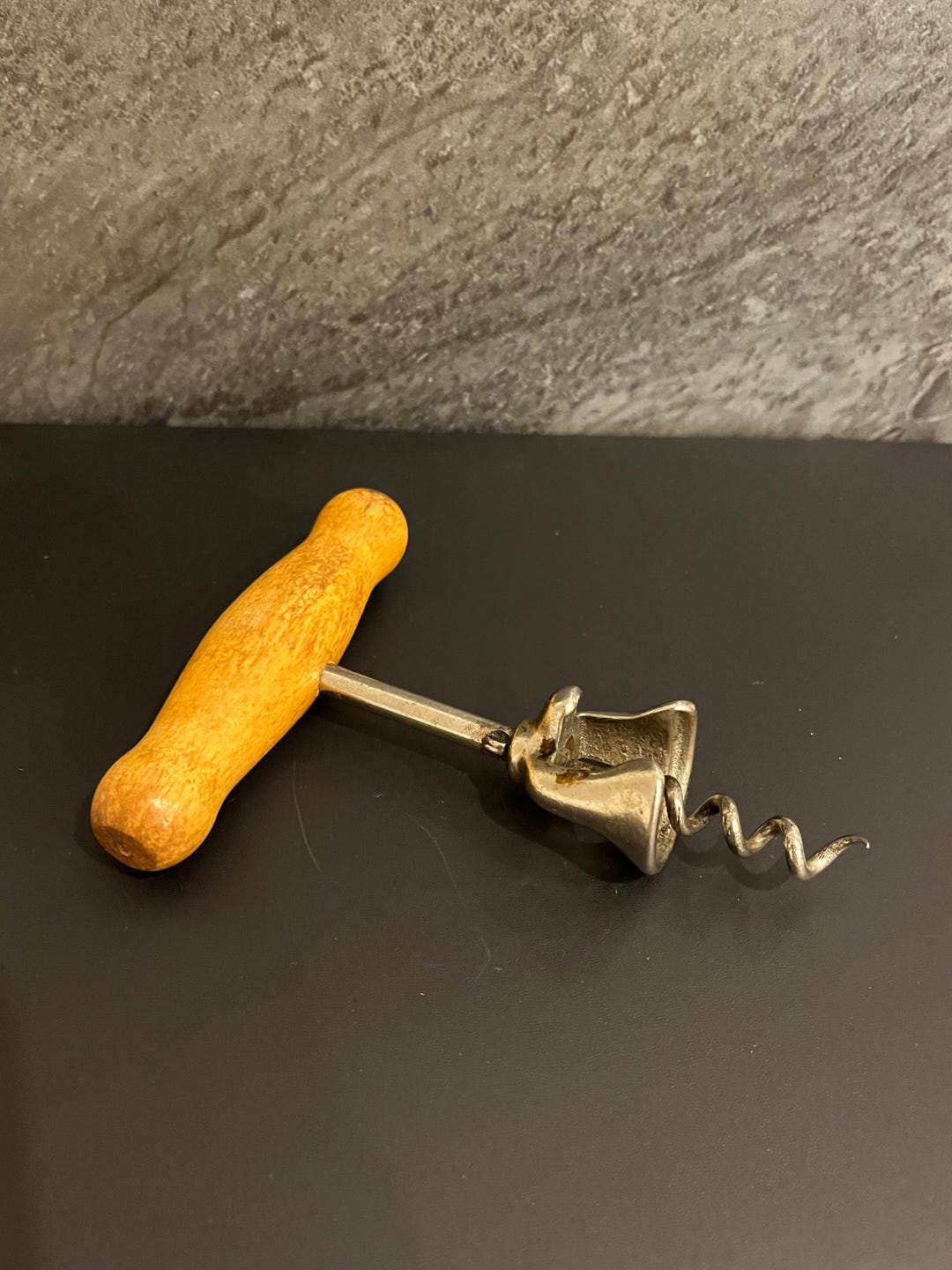 Vintage Wine Corkscrew Puller - Wood Handle - Etsy
