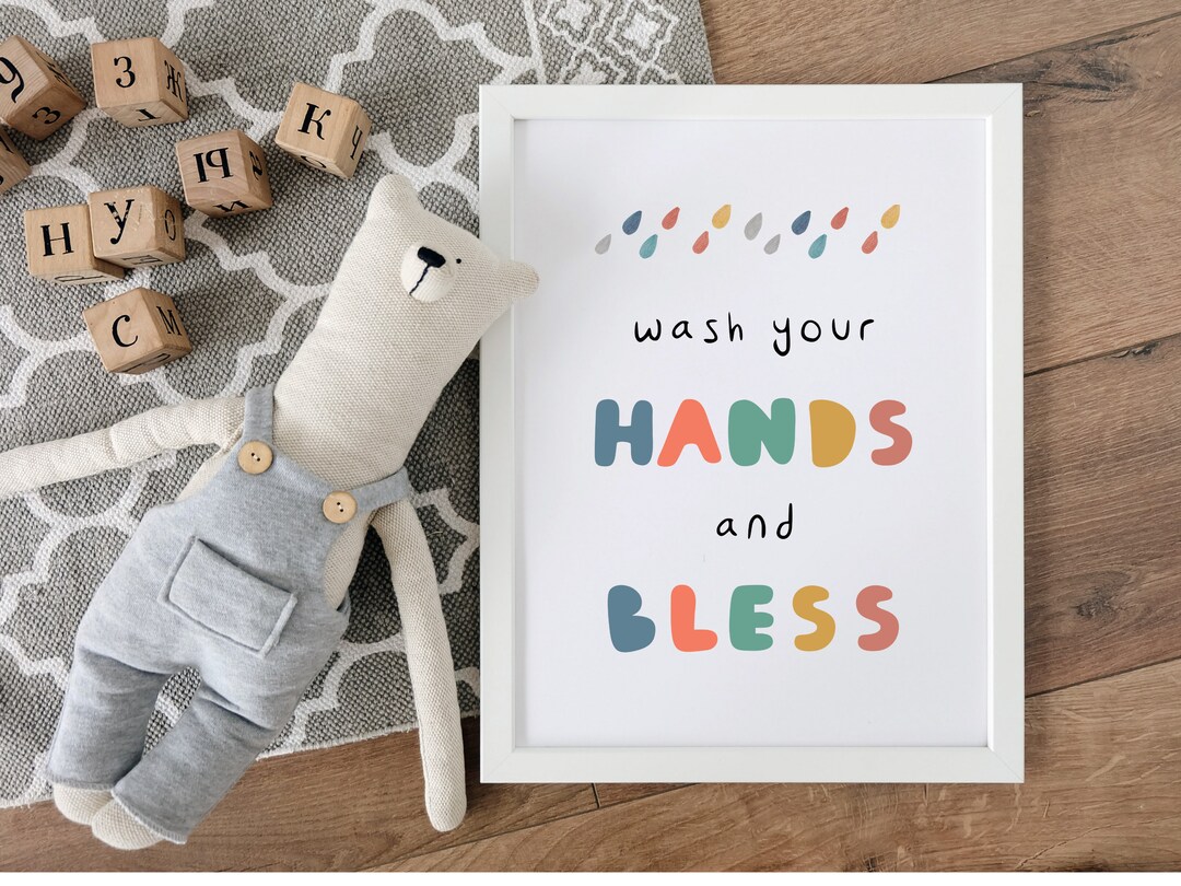 Netilat Yadayim, Wash Your Hands, Wall Art, Jewish, Blessing, Judaica ...