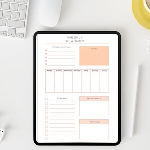 Digital Minimalist Weekly Planner | Goodnotes, Notability, Ipad, Tablet ...