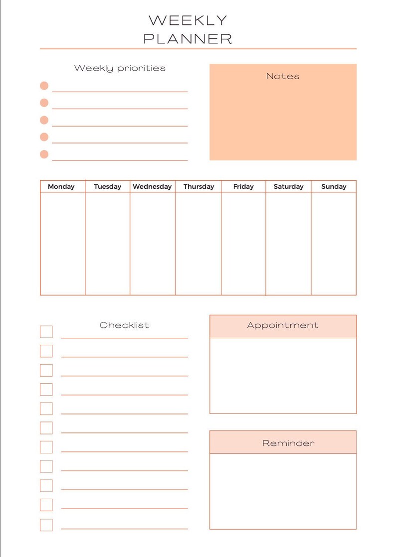 Digital Minimalist Weekly Planner | Goodnotes, Notability, Ipad, Tablet ...