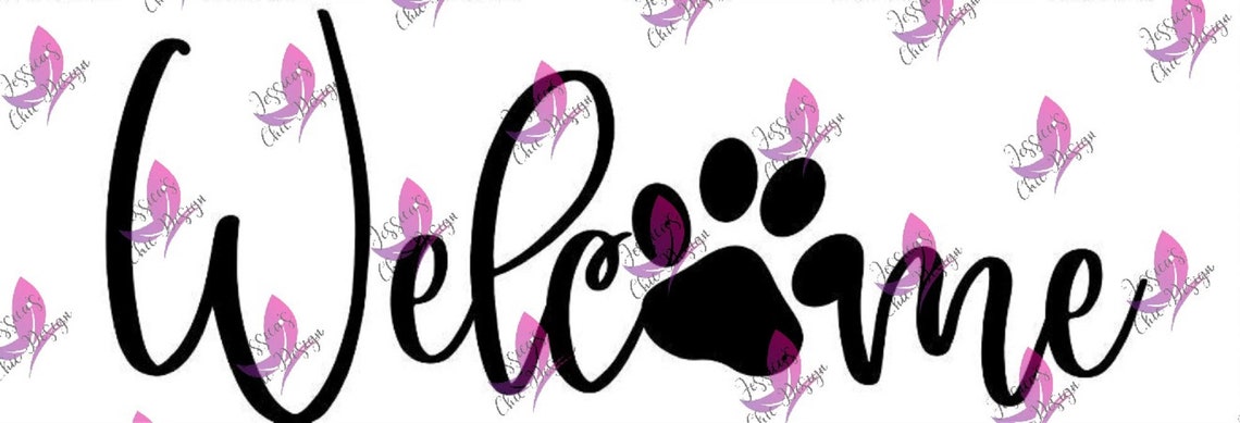 Welcome With Paw Print SVG /paw Print Welcome SVG/ Dog Welcome SVG - Etsy