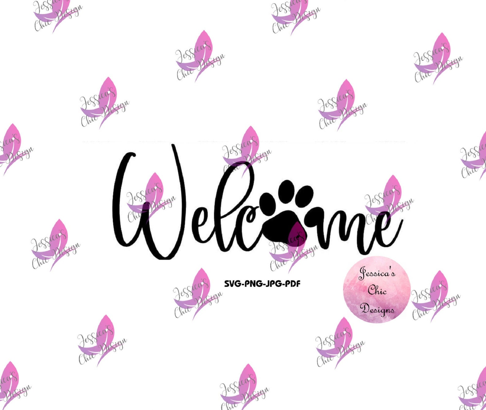Welcome With Paw Print SVG /paw Print Welcome SVG/ Dog Welcome - Etsy