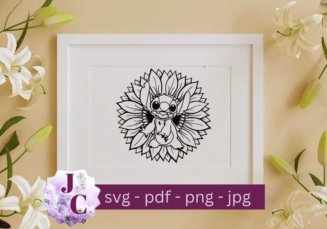 Stitch / Lilo & Stitch / Sunflower SVG - Etsy