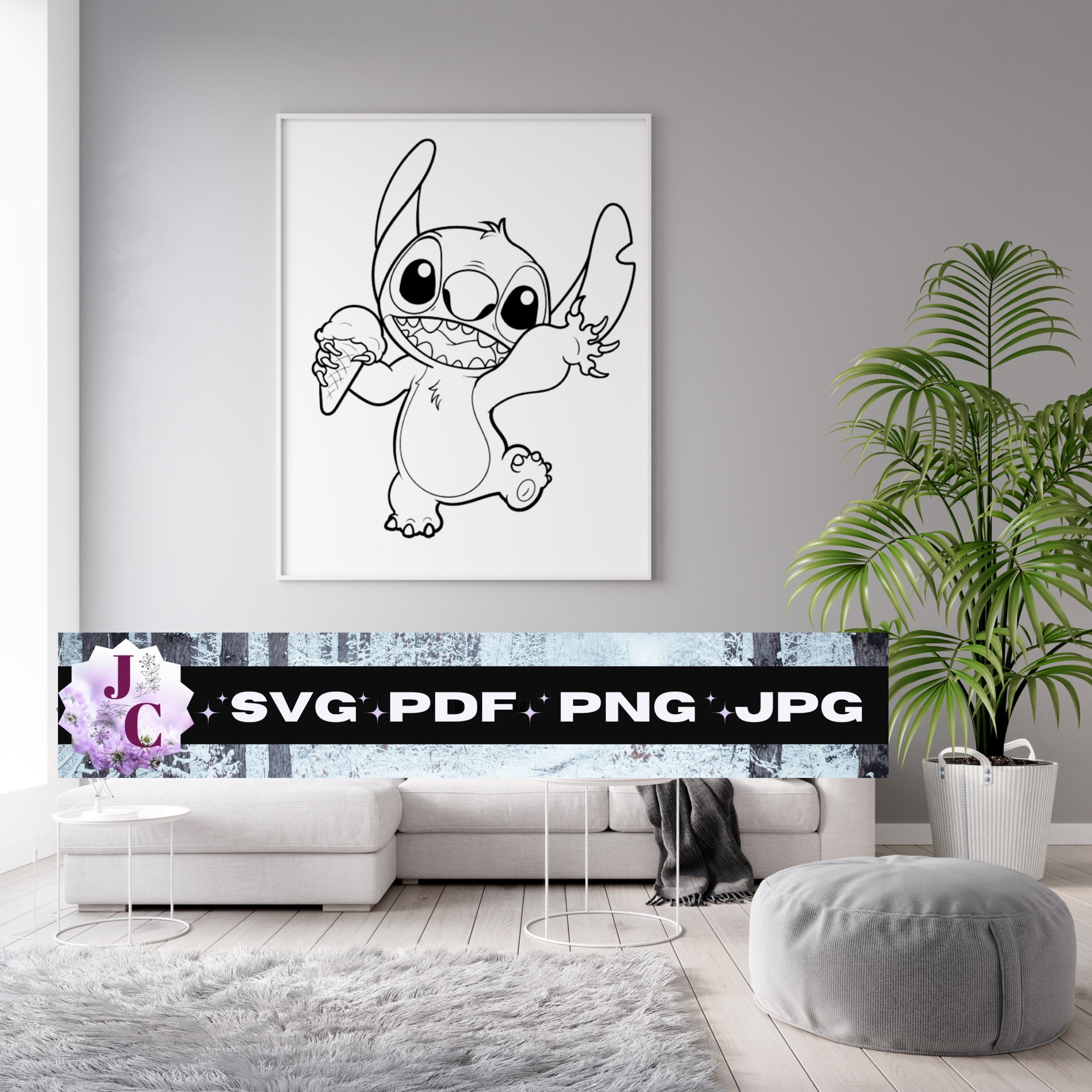 Stitch With Ice-cream /lilo & Stitch / Ice-cream Stitch Svg, Jpeg, Png ...