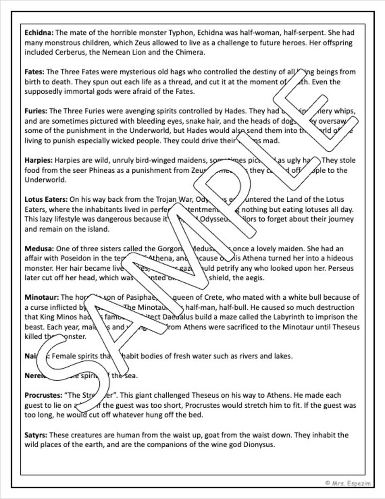 Greek Mythology olympian Gods, Titans, Monsters and Strange Creatures ...