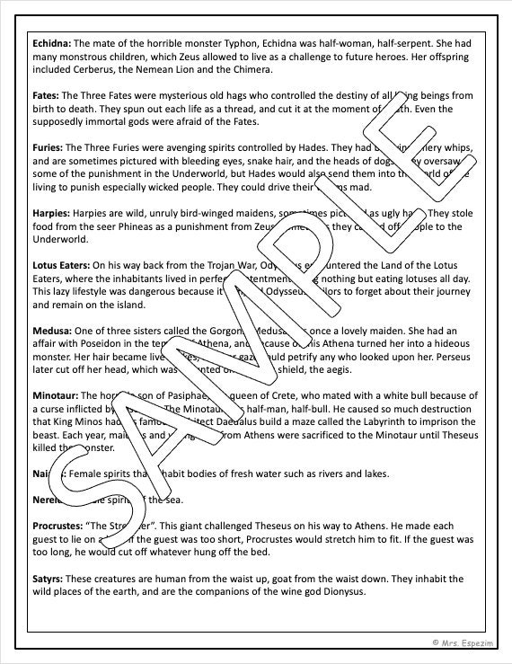 Greek Mythology olympian Gods, Titans, Monsters and Strange Creatures ...