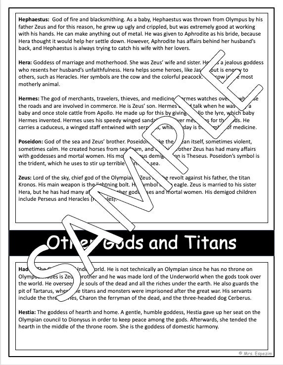 Greek Mythology olympian Gods, Titans, Monsters and Strange Creatures ...