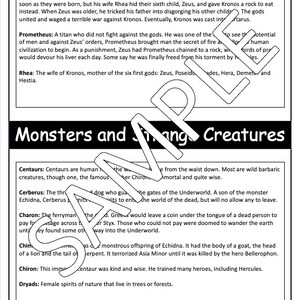 Greek Mythology (olympian Gods, Titans, Monsters and Strange Creatures ...