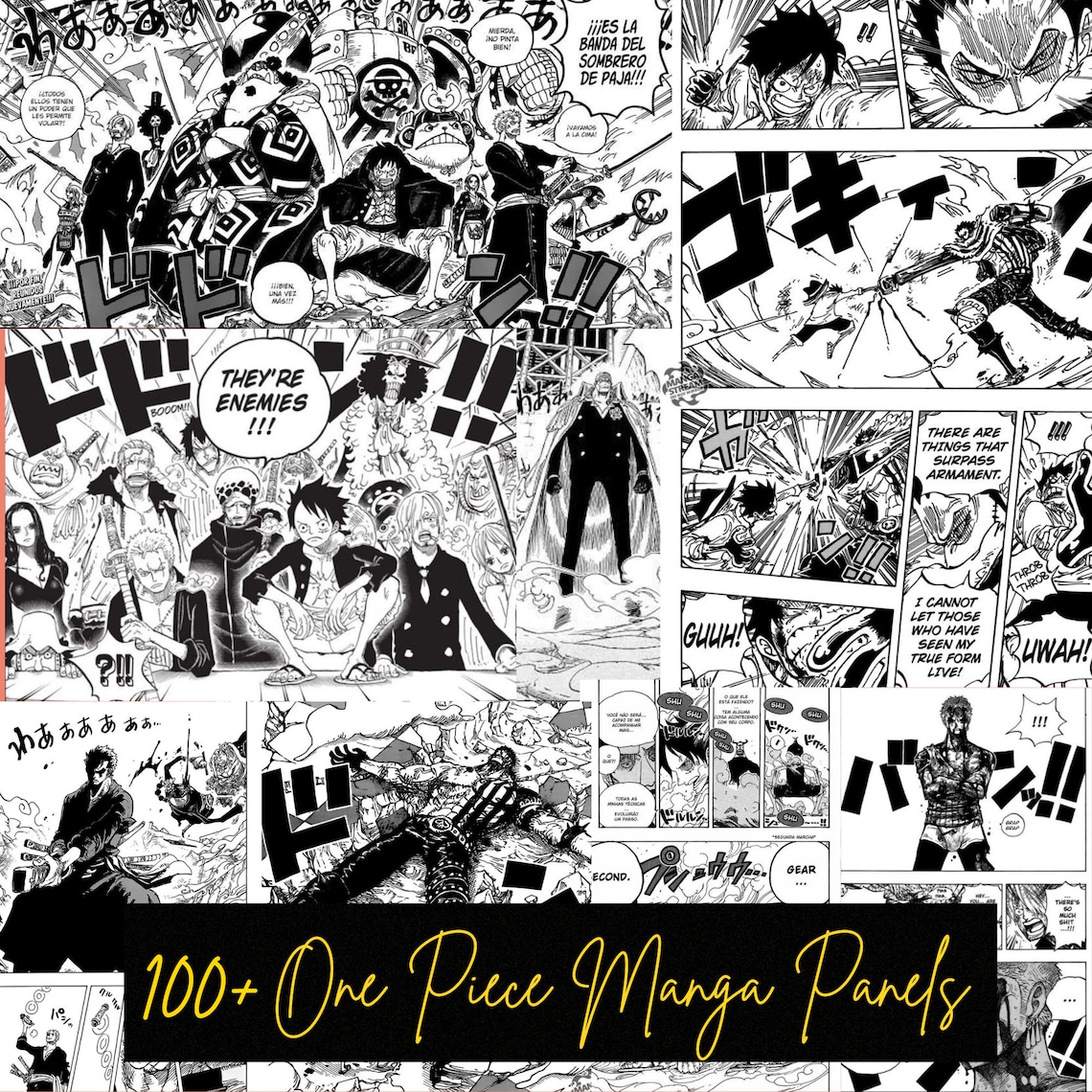 100 One Piece Manga Panels Collage Kit One Piece Manga Verkleidungen ...