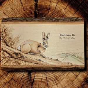 Original Hand Crafted Rabbit Wood Engraving (pyrography) Illustration ...