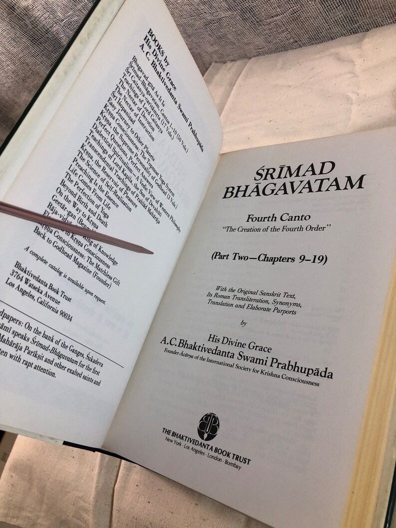 Vintage Srimad Bhagavatam Fourth Canto 1978, 2nd Printing by A.C. Bhaktivedanta Swami Prabhupada ...
